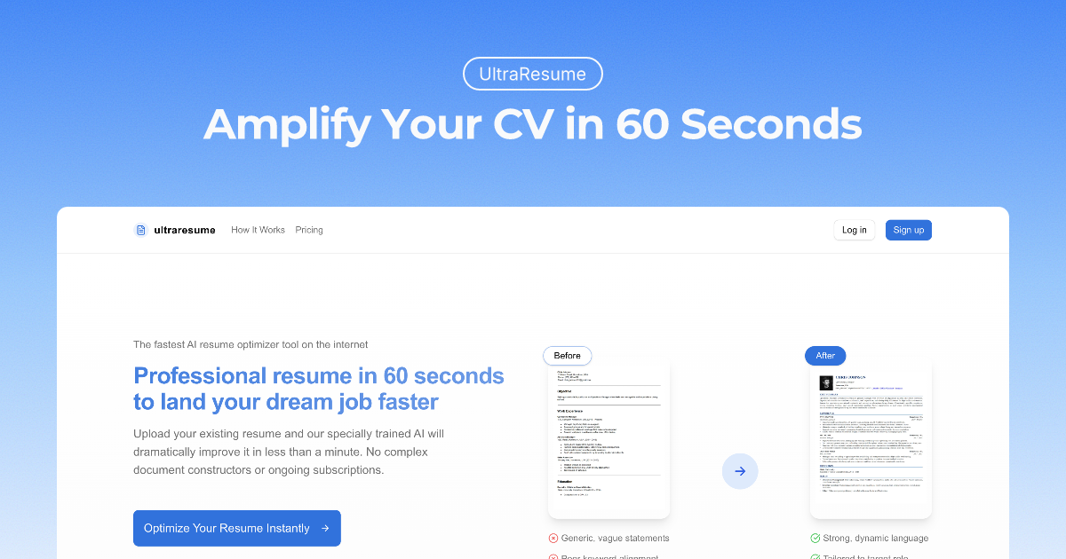 UltraResume - Transform Your Resume